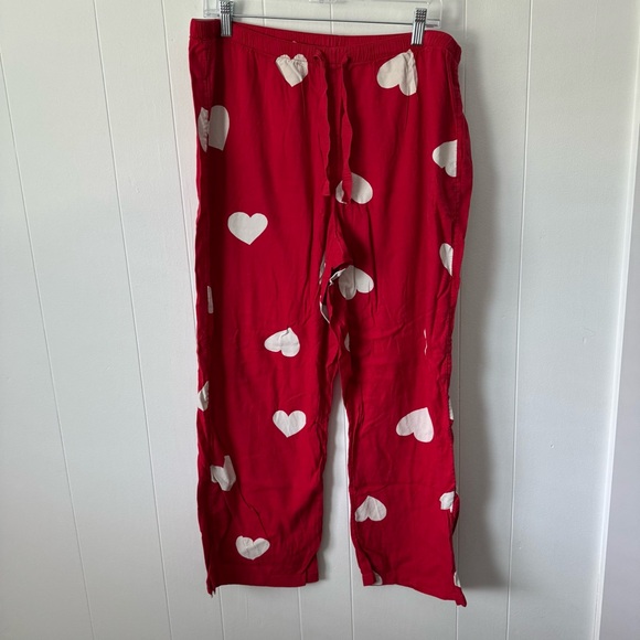 LOFT | Intimates & Sleepwear | Loft Red White Heart Pajama Pants | Poshmark